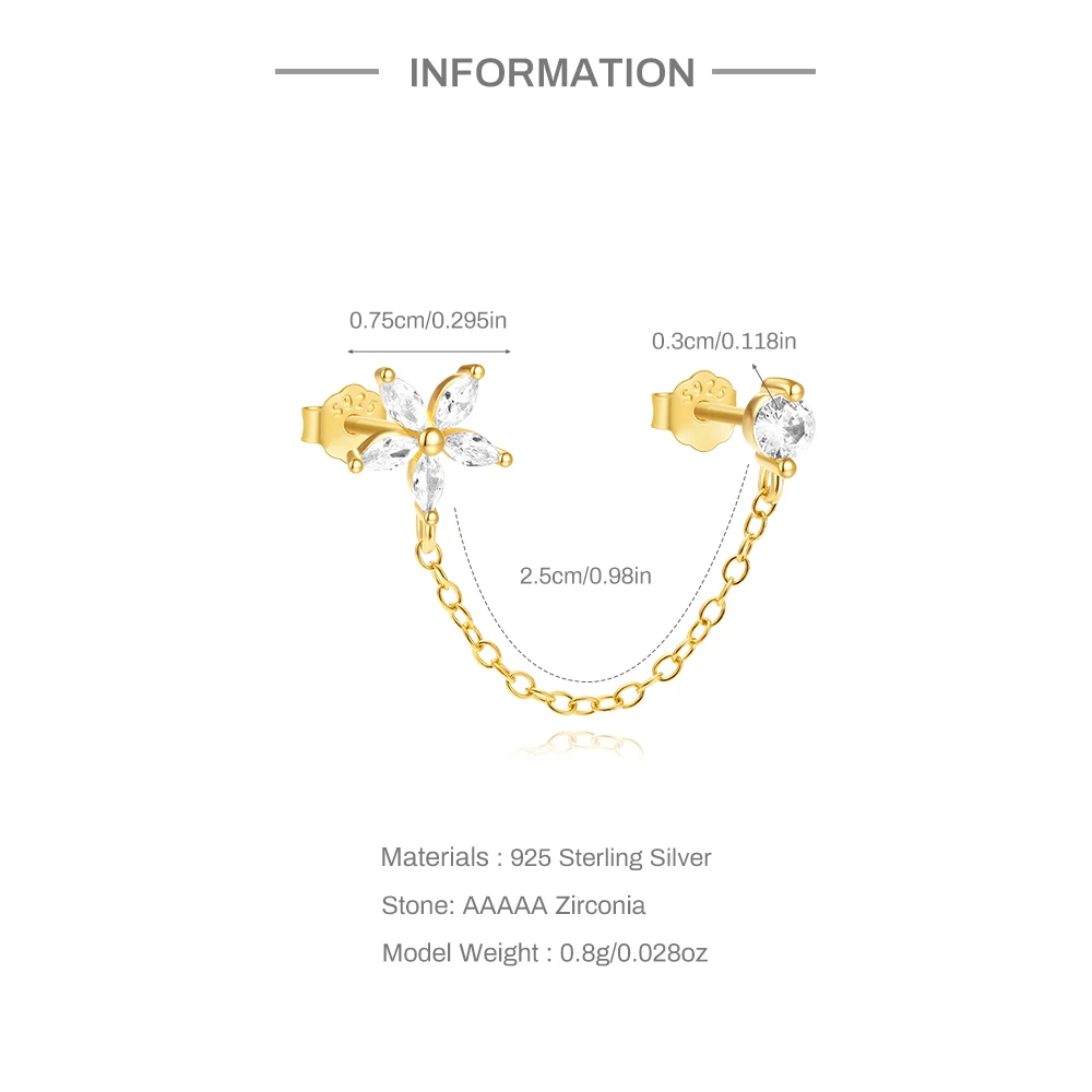 Single Chain-Link Stud_Design 01 - The White Jewelry