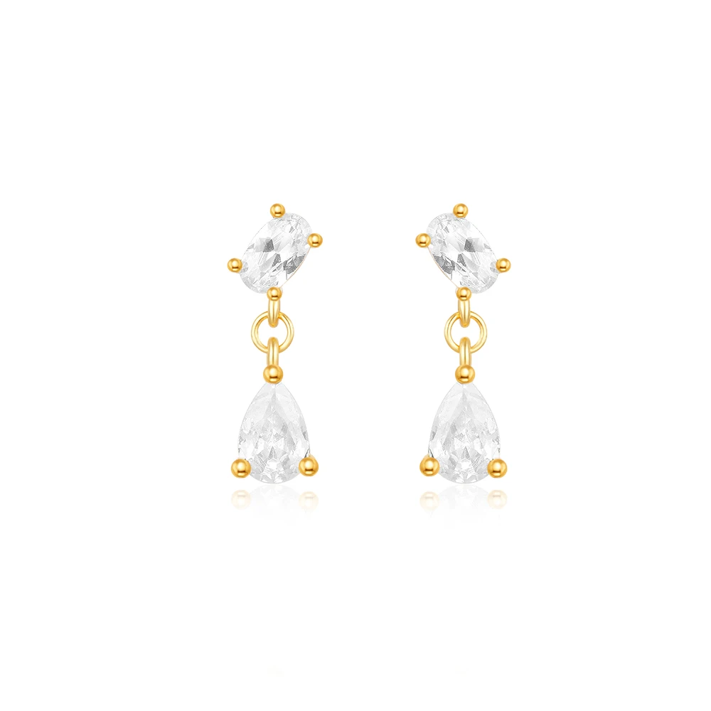 Halo Drop Studs - The White Jewelry