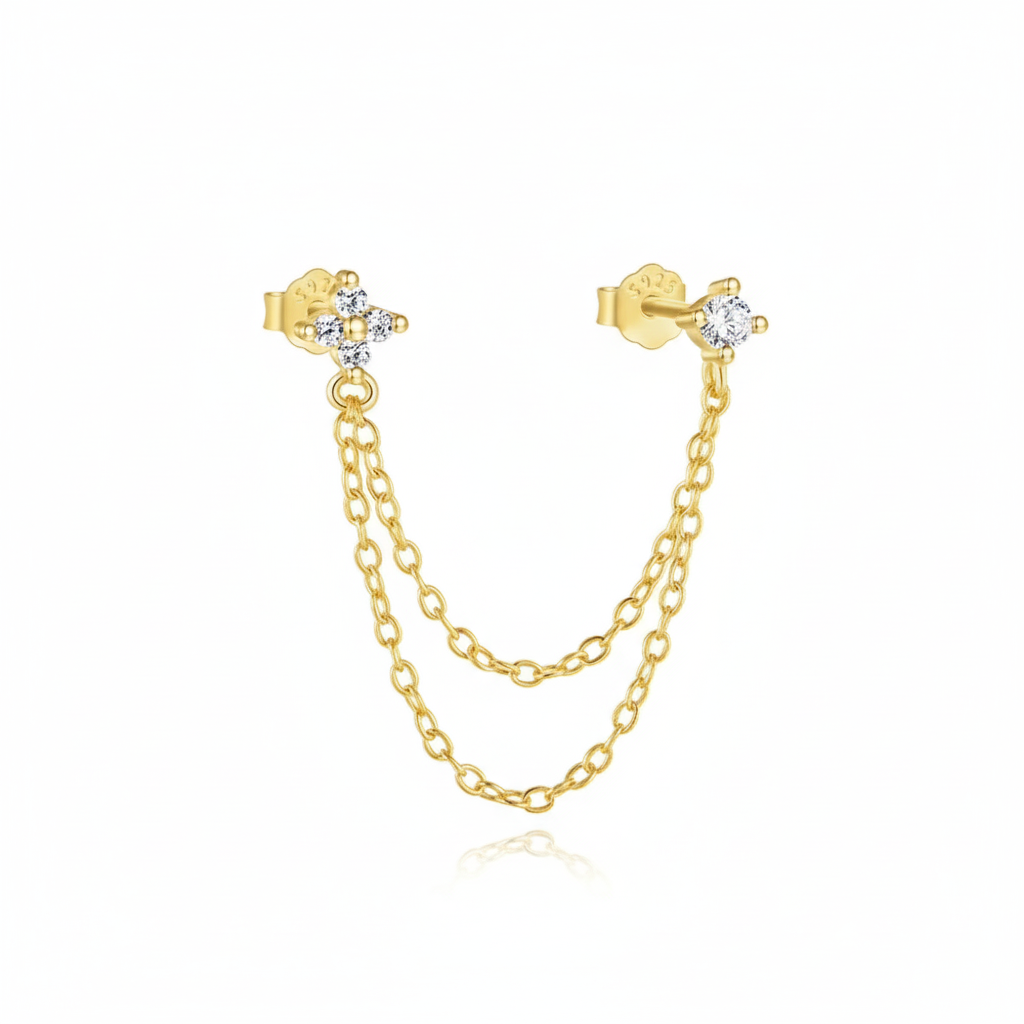 Single Chain-Link Stud_Design 16 - The White Jewelry